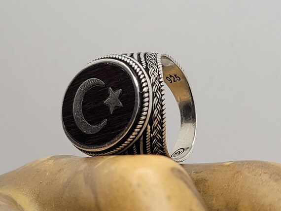 Crescent Moon Star Ring | Sterling Silver Ring | Maho… - Gem