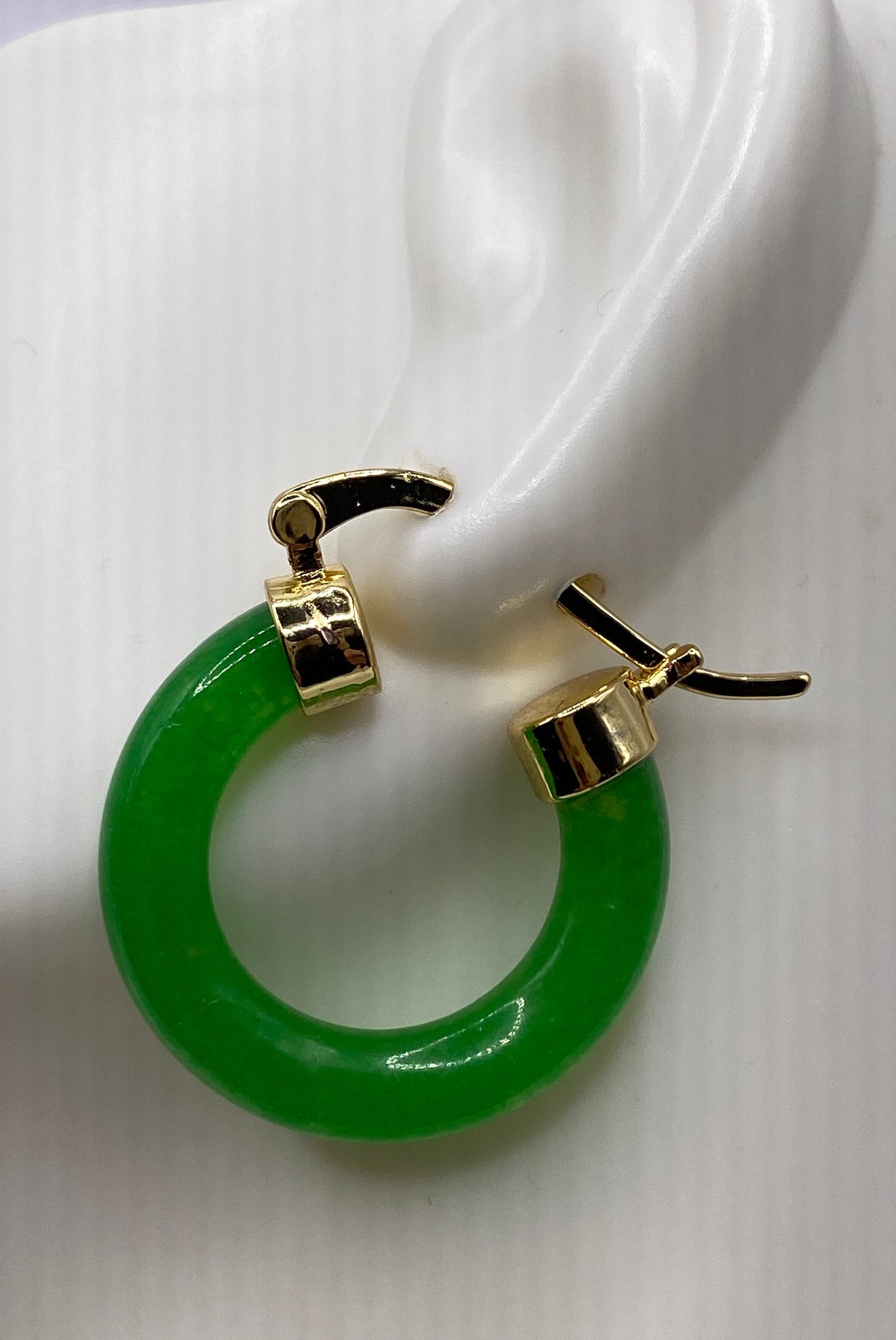 Green Jade Earrings Jade Hoop Earrings Antique Jade - Etsy
