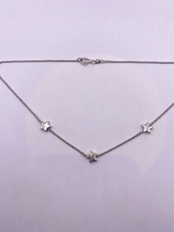 Vintage Chain 16 Inch Star Necklace 925 Sterling Silv… - Gem