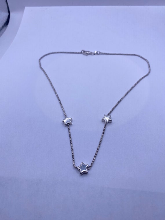 Vintage Chain 16 Inch Star Necklace 925 Sterling Silv… - Gem