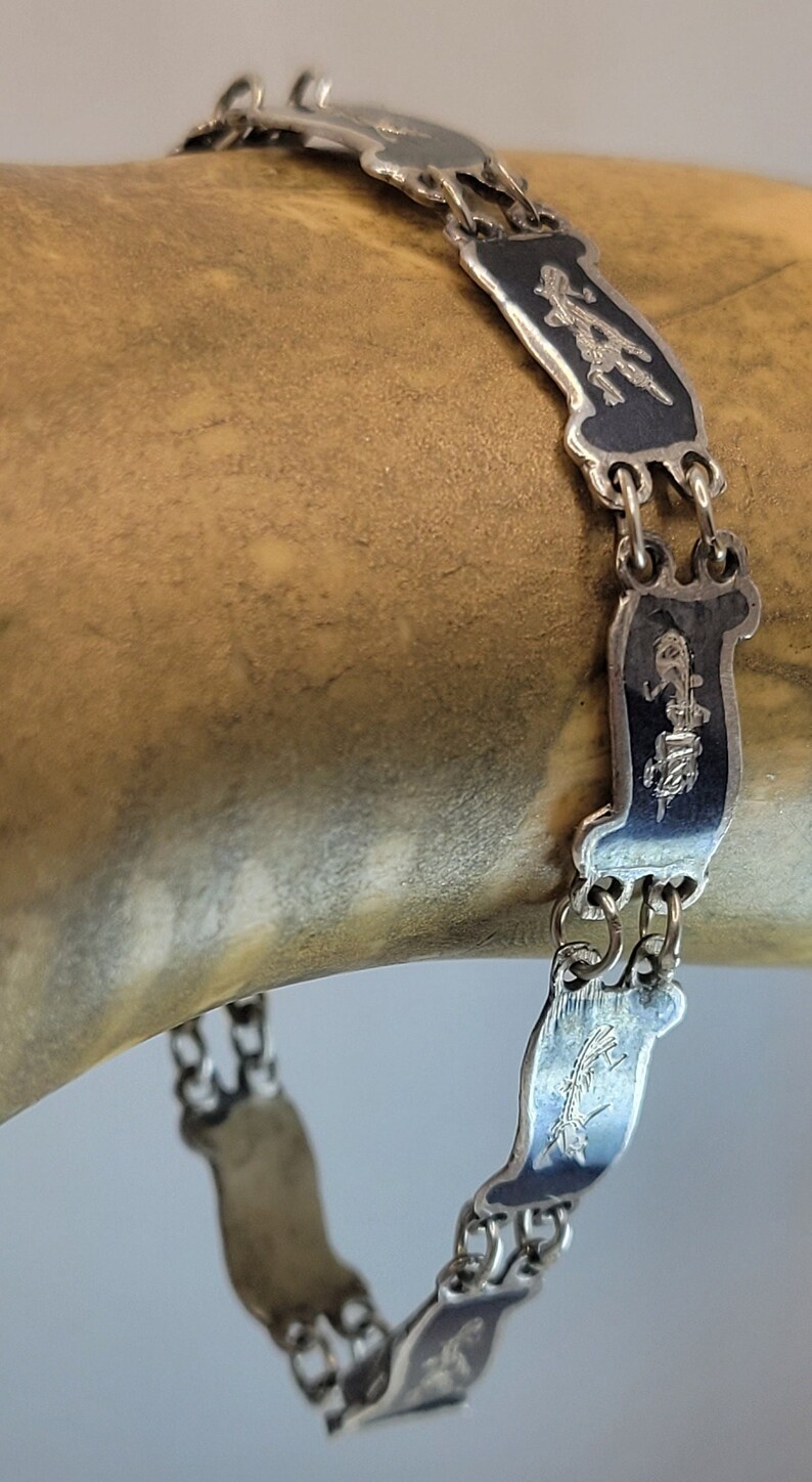 Antique Dancing Goddesses Bracelet Asian Sterling Silver - Etsy