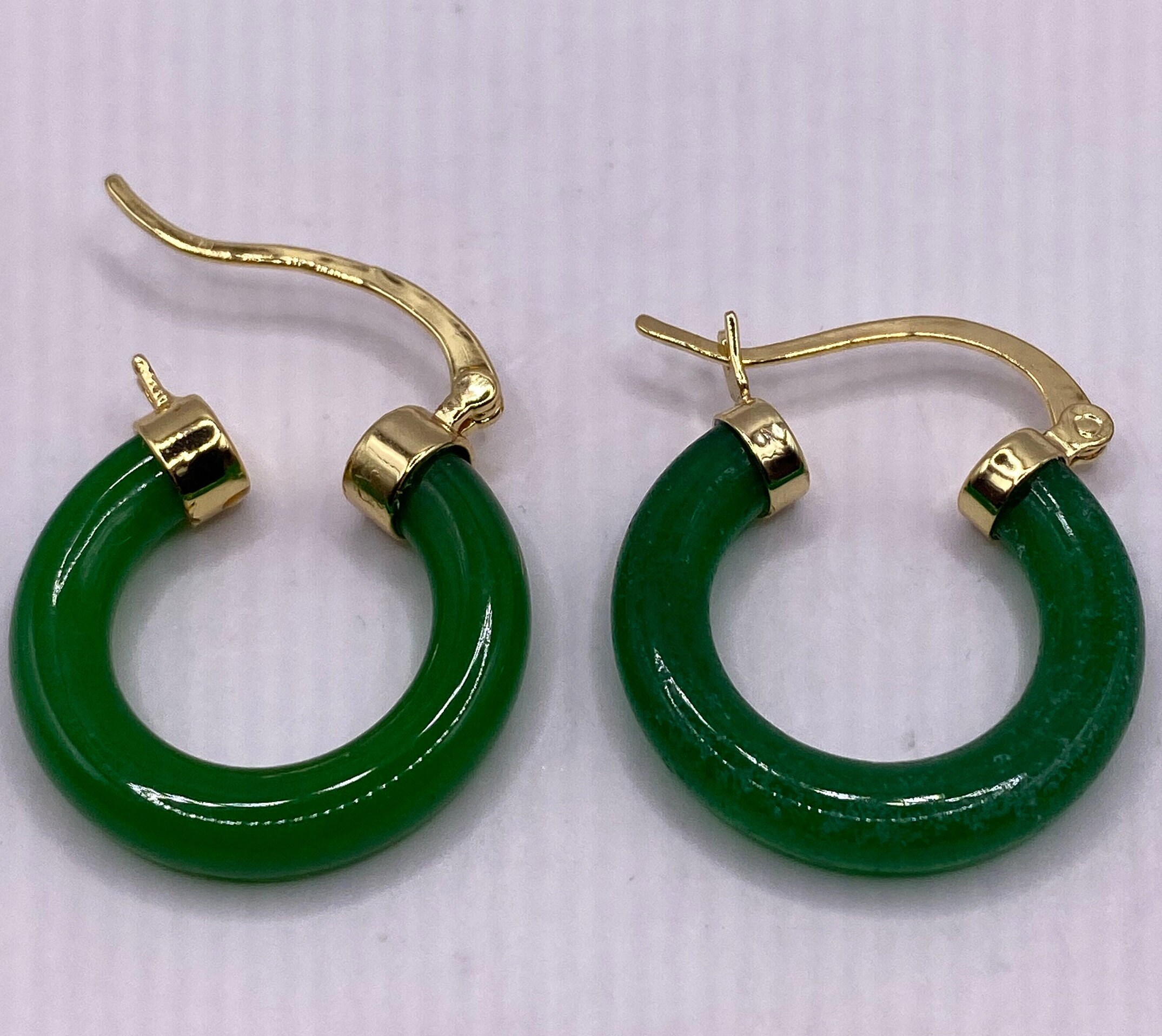 Green Jade Earrings Jade Hoop Earrings Antique Jade - Etsy