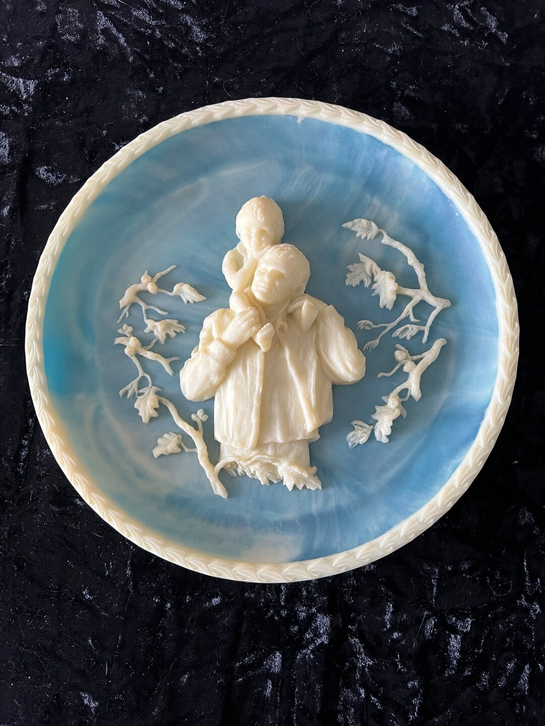 Avondale Blue Collector Incolay Plate Frances Taylor Williams DADDY AND ...