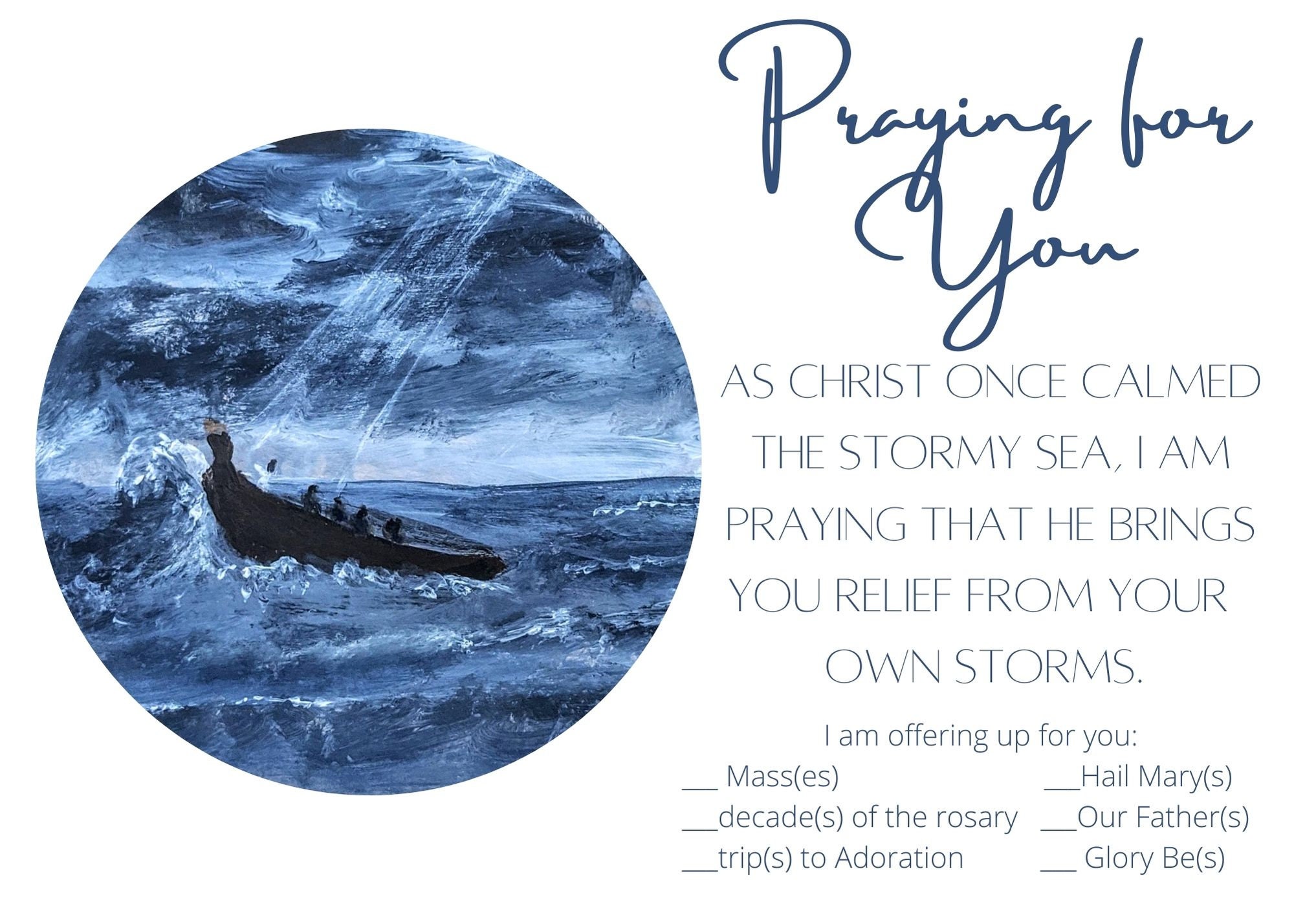 Printable "praying for You" Spiritual Bouquet Card - Etsy