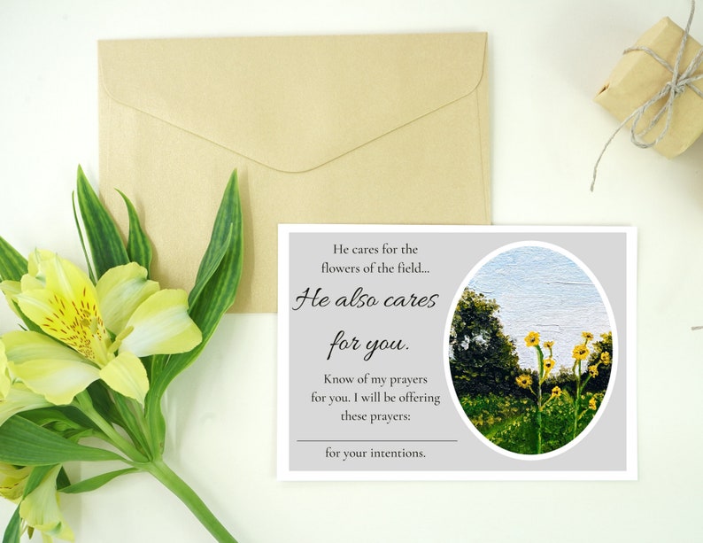 Printable Card - "he Cares for You" - Etsy