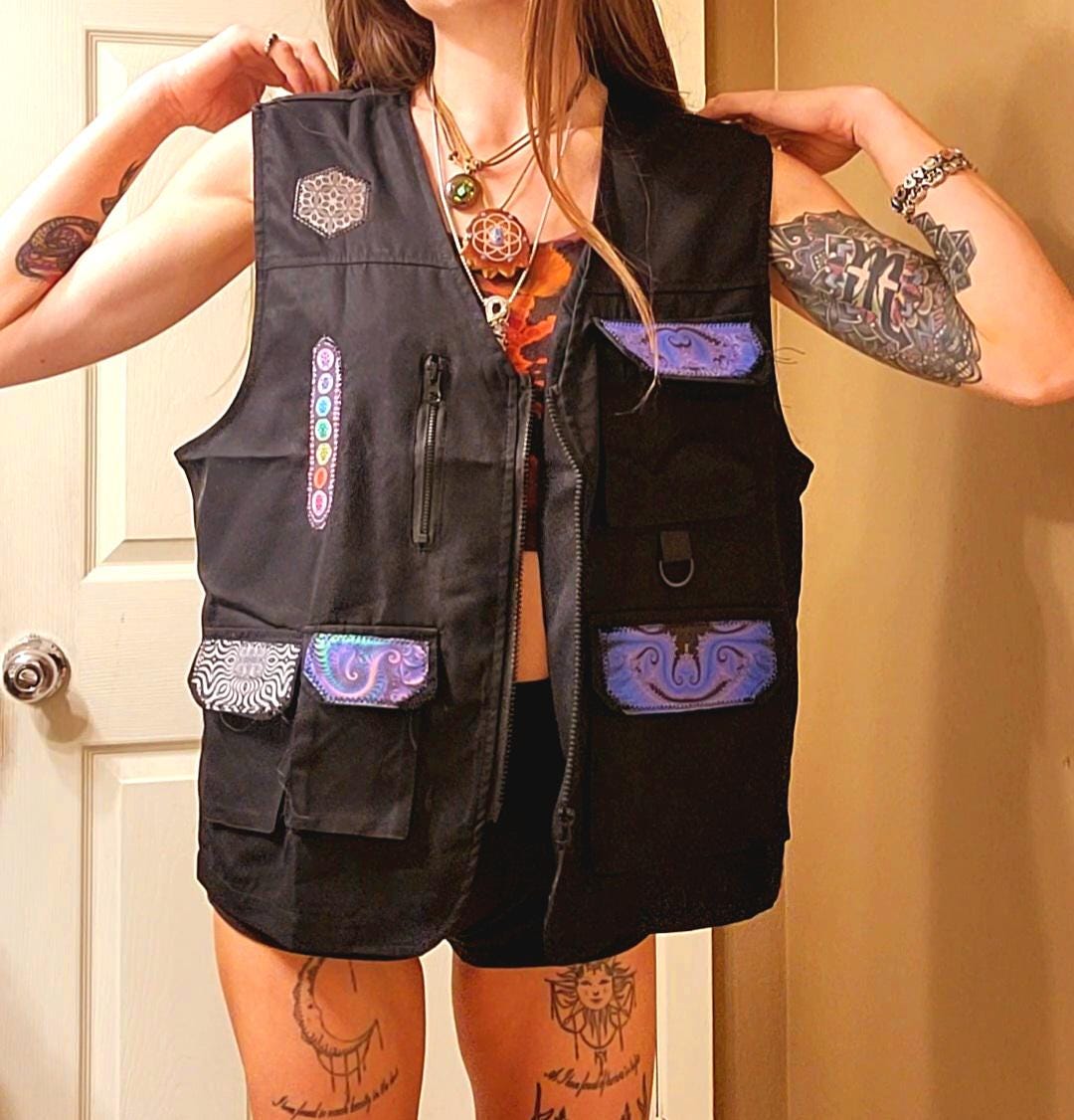 Fractal Patchwork Alex Grey Inspired Utility Vest - Etsy