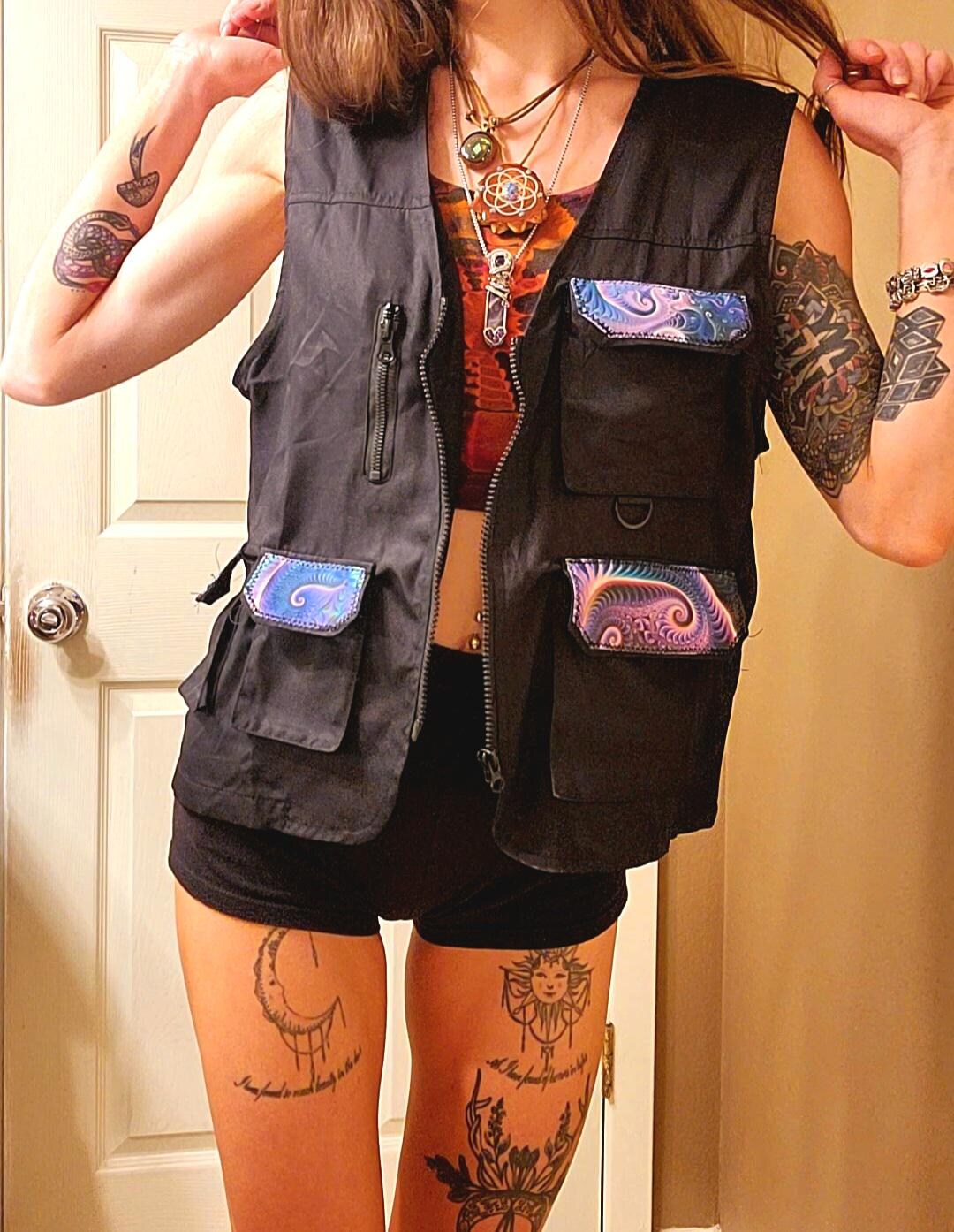 Fractal Patchwork Fungis Utility Vest - Etsy