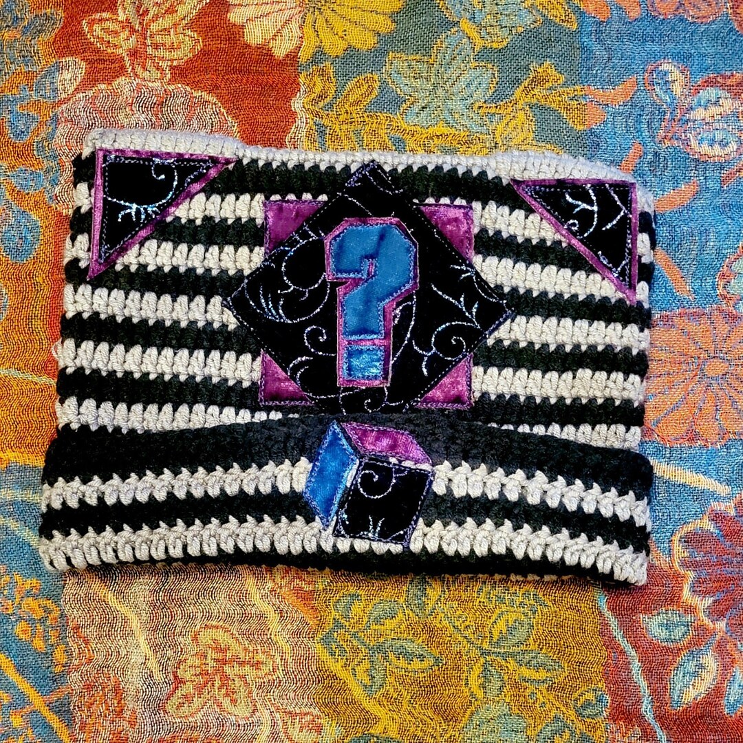 One of a Kind Patchwork Tipper Crochet Cat Ear Beanie With Velvet ...