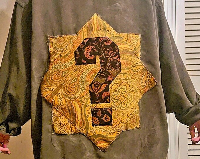Dave Tipper Inspired Question Mark Button Up. One of a Kind - Etsy
