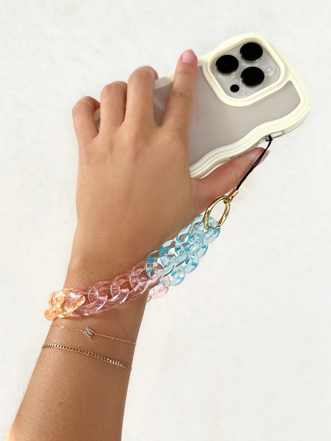 Summer Colorway Glossy Gradient Blue Pink Orange Phone Charm Chunky ...