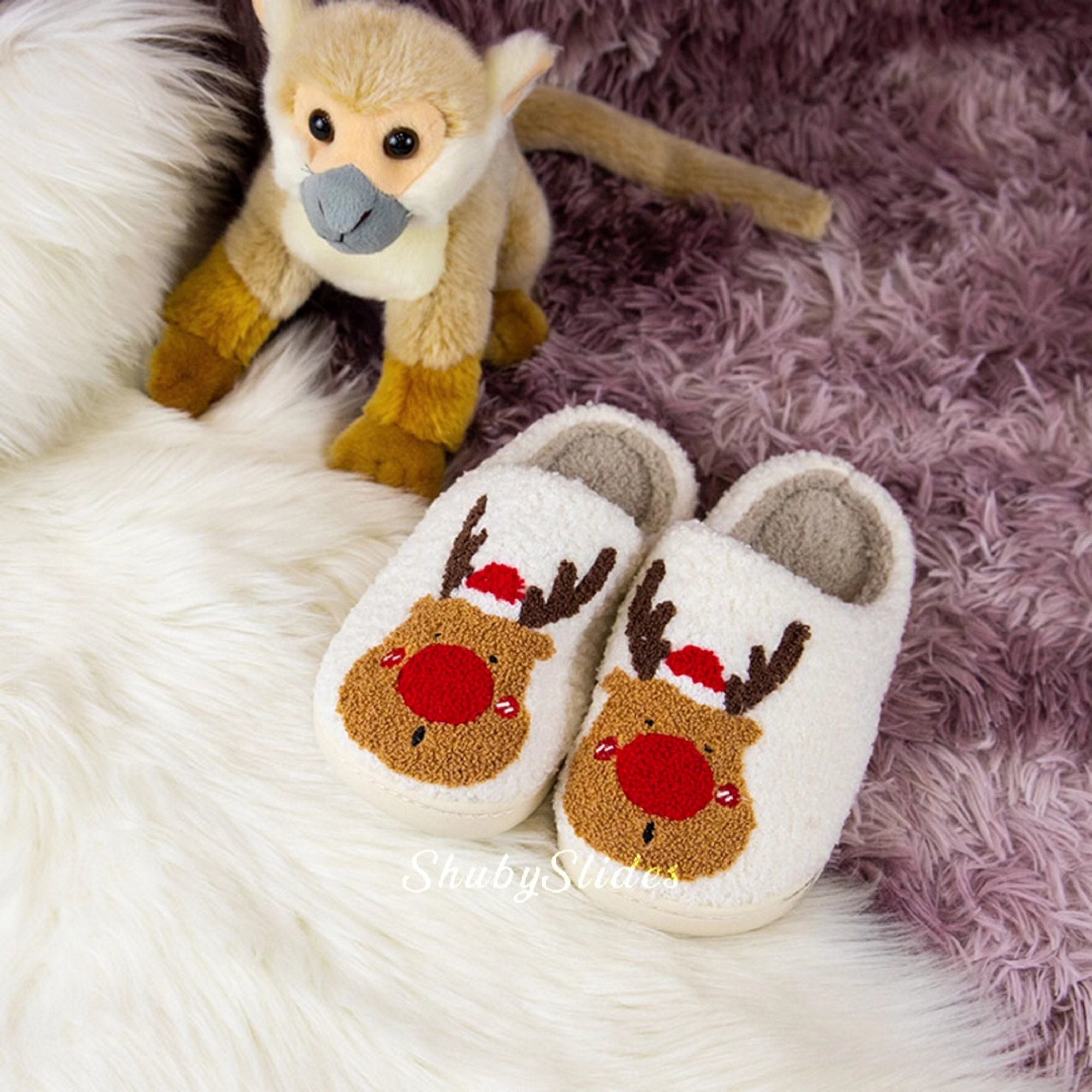 Reindeer Fluffy Slides sold by Althea Rotten | SKU 55396311 | 40% OFF ...