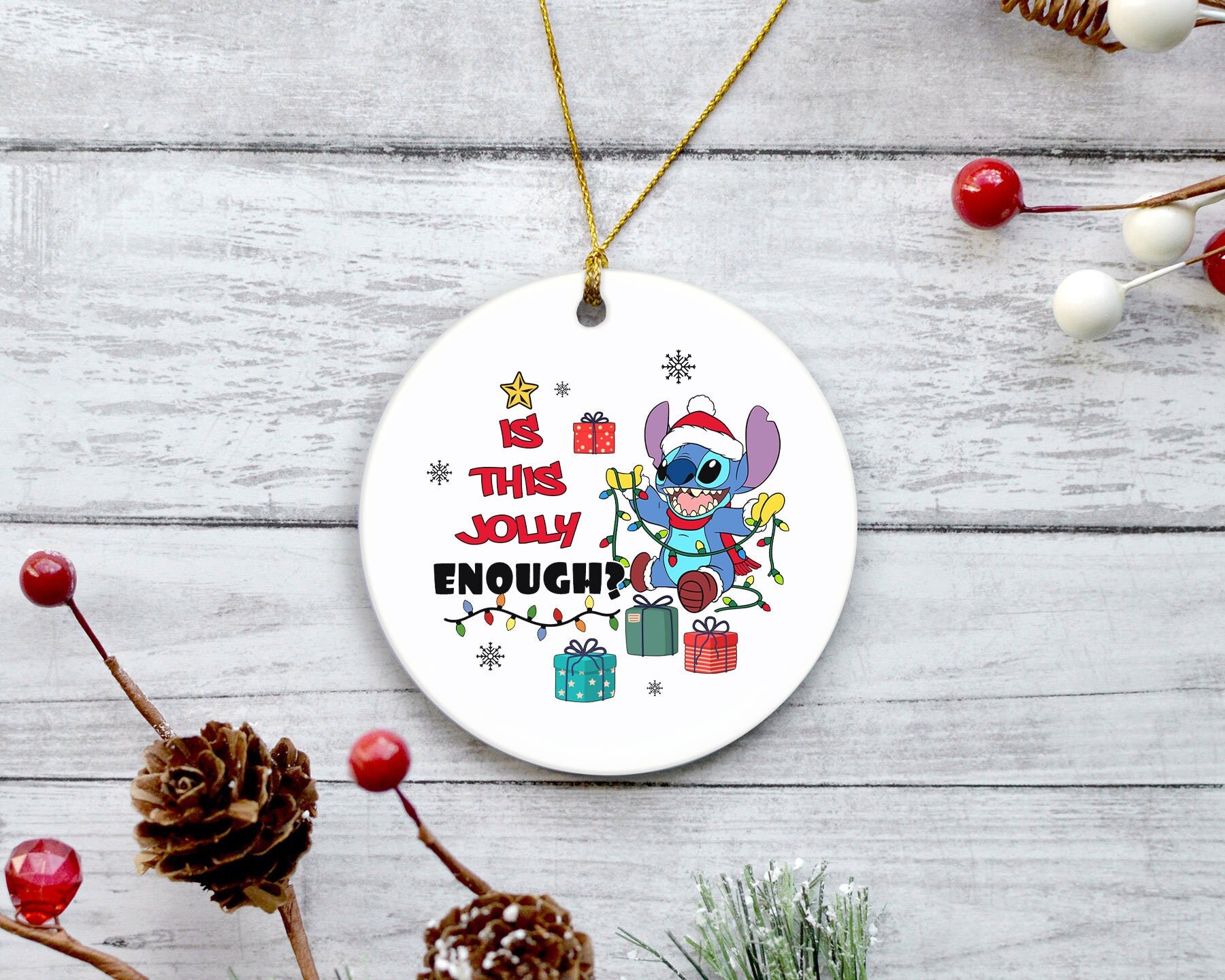 Lilo And Stitch Is This Jolly Enough Ceramic Ornaments Designed & Sold ...