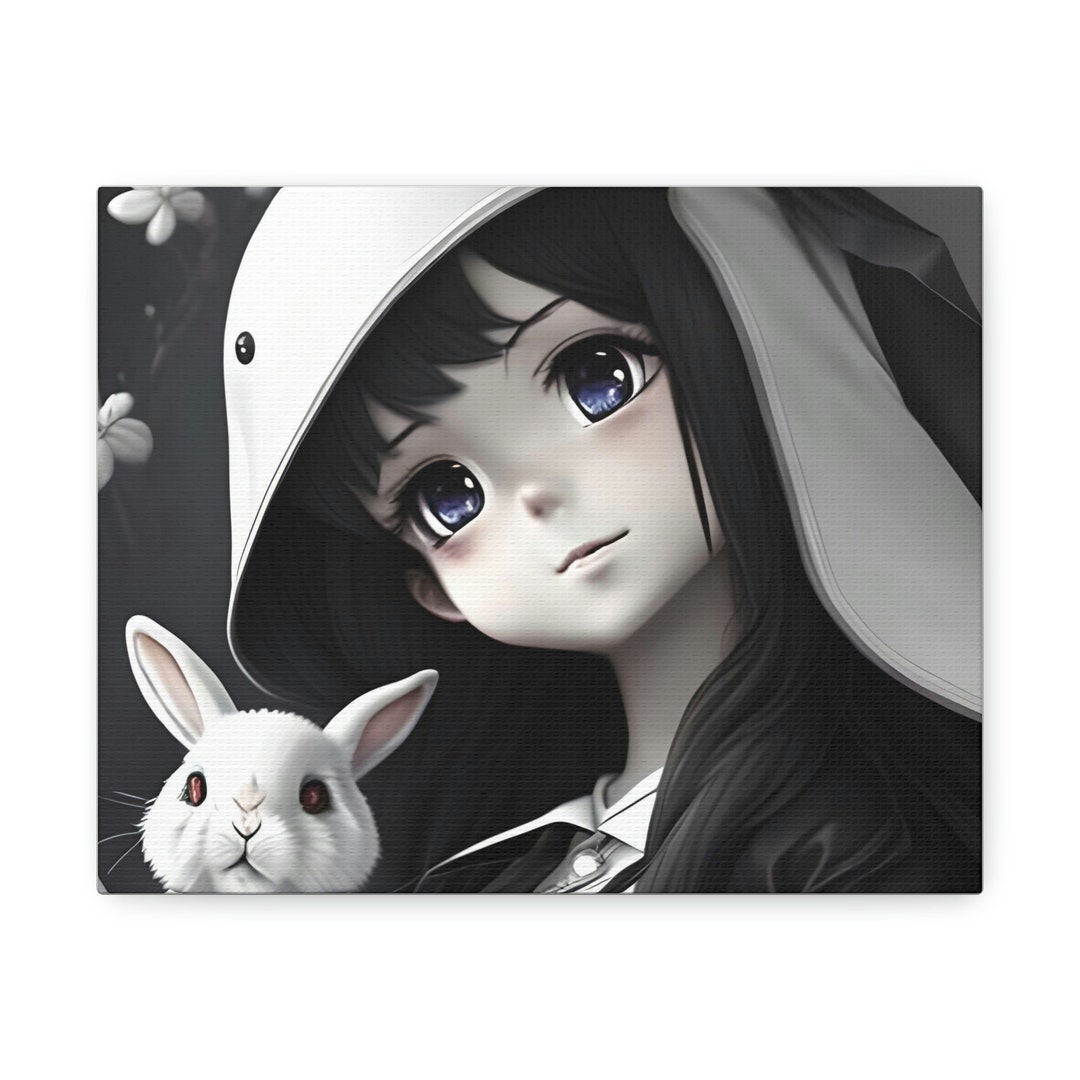 Animation Girl With Bunny, Anime, Cute Girl, Girl Blue Eyes, Cartoon ...
