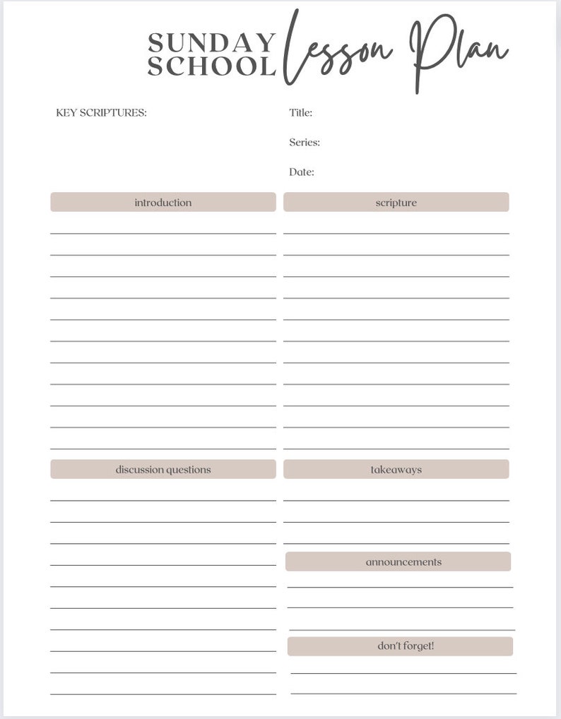 The BEST Sunday School Lesson Planner - Etsy