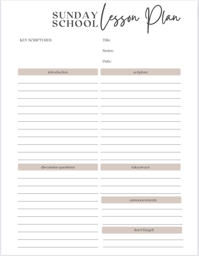 The BEST Sunday School Lesson Planner - Etsy