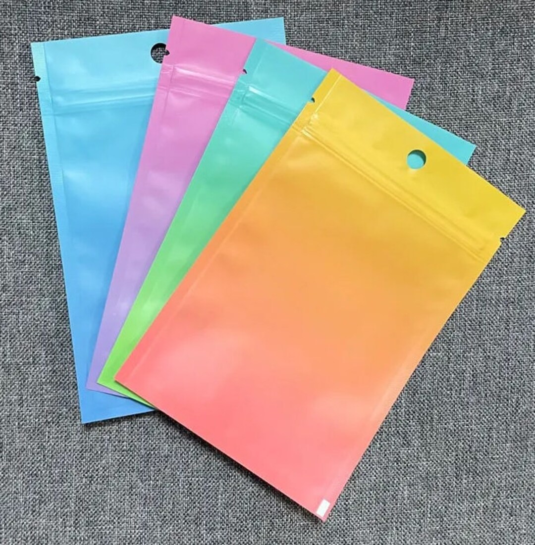 Mylar Foil Ziplock Bags Gradient Colour 100pc Supply Tool Party Favor ...