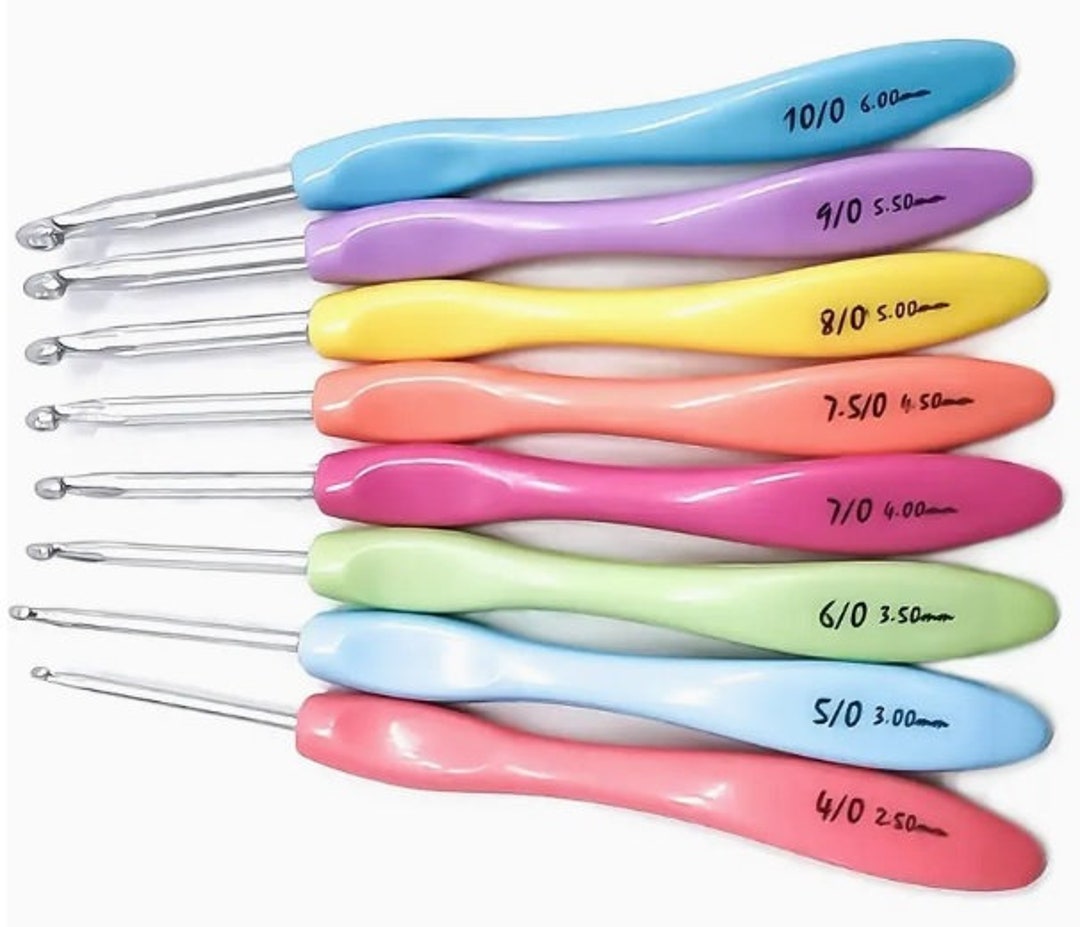 Ergonomic Curved Crochet Hook Set 8pc Soft Grippreorder - Etsy