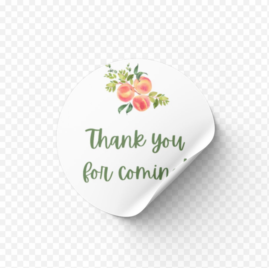 Sweet Peach Birthday Thank You Stickers Editable Digital Download - Etsy UK