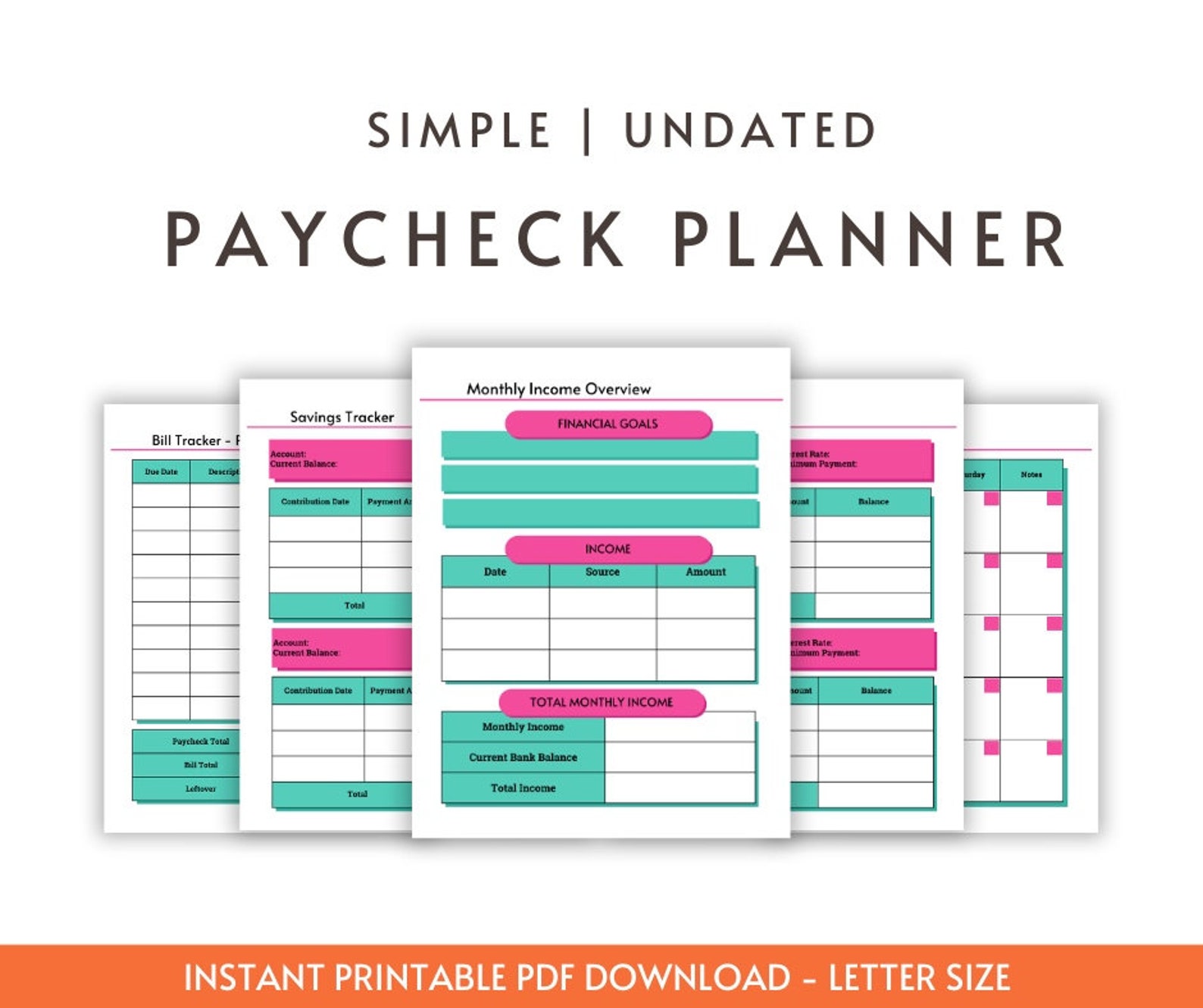 Paycheck Budget, Finance Planner, Printable, PDF, Budget by Paycheck ...