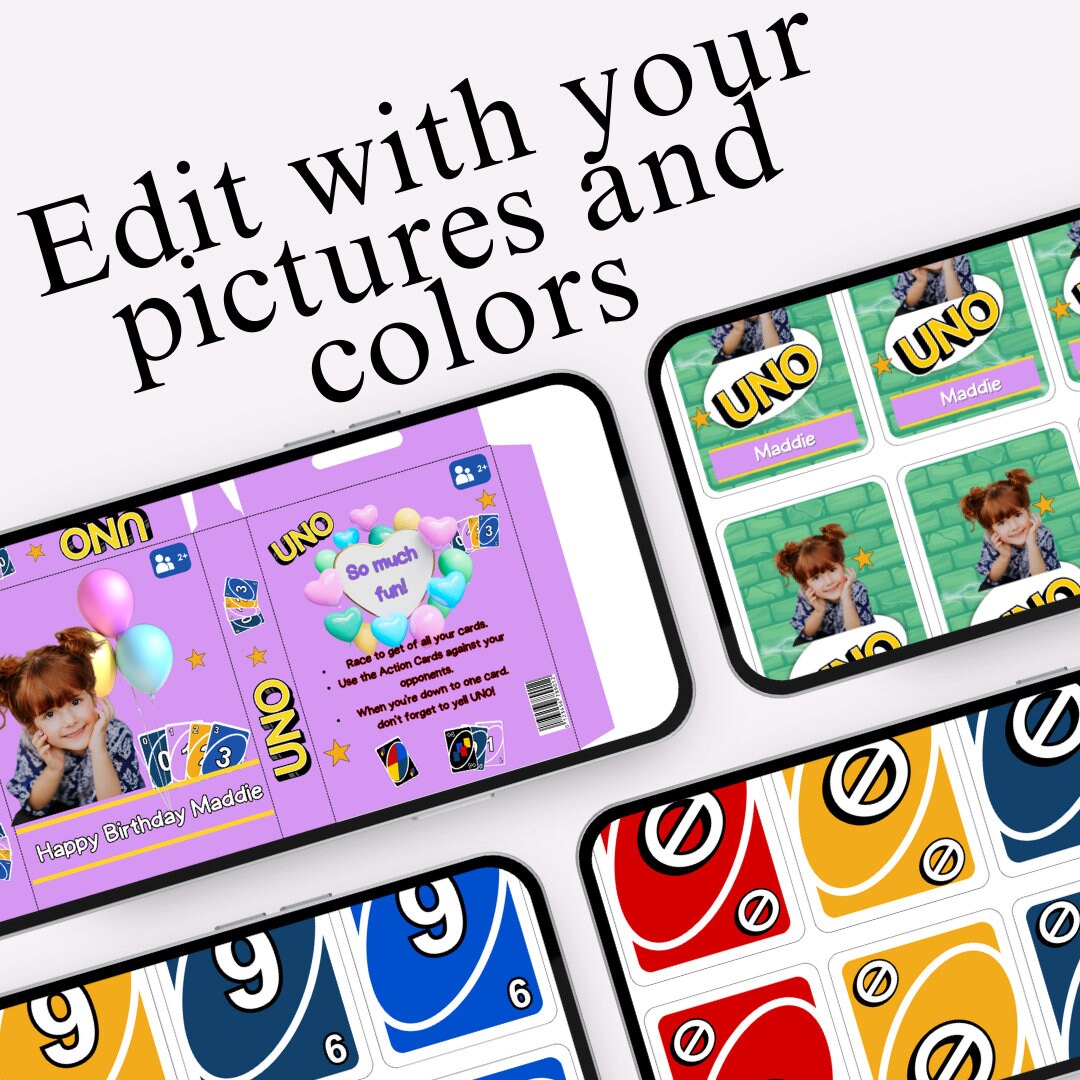 Card Game Template, Game Template, Editable Card Game, Custom Party ...