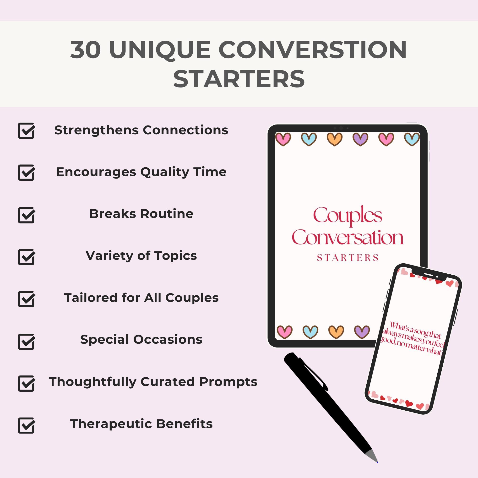 Couples Conversation Starters, Digital Download, Relationship Games ...