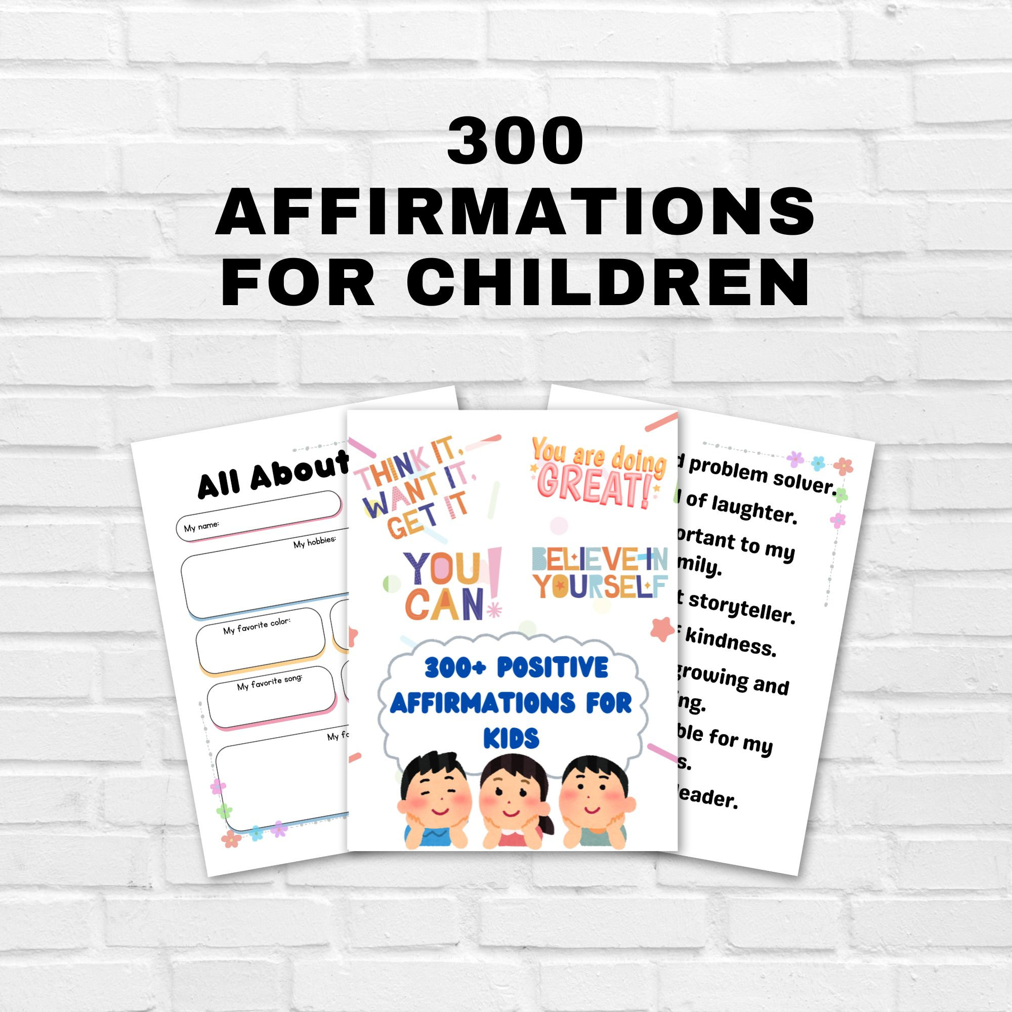 300 Affirmations for Children, Daily Affirmations, Kids Daily ...