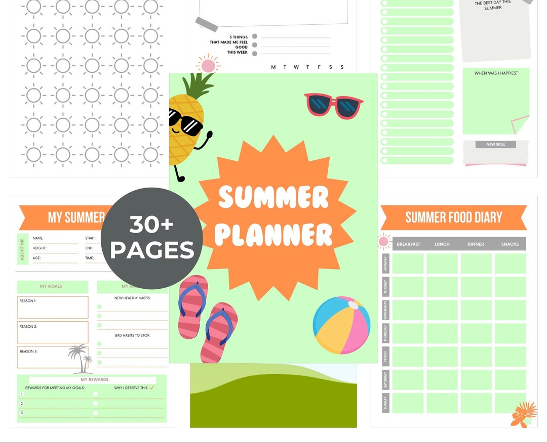 Summer Planner, Kids Summer Activity Planner, Digital Download ...