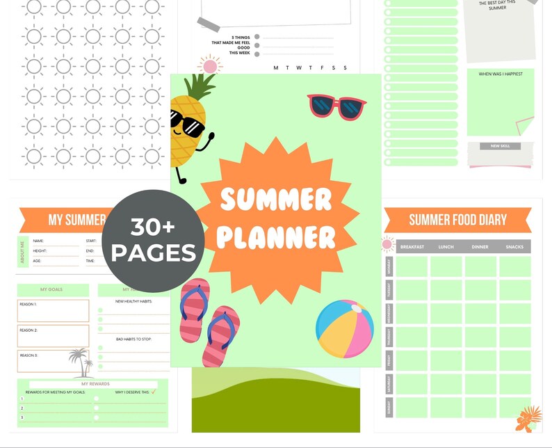 Summer Planner, Kids Summer Activity Planner, Digital Download ...