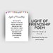 A Teacher’s Light Poem, Teacher Gift, Digital Download, Printable Poem ...