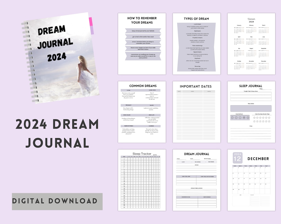 Dream Journal, 2024 Dream Journal, Dream Diary, Dream Interpretation ...