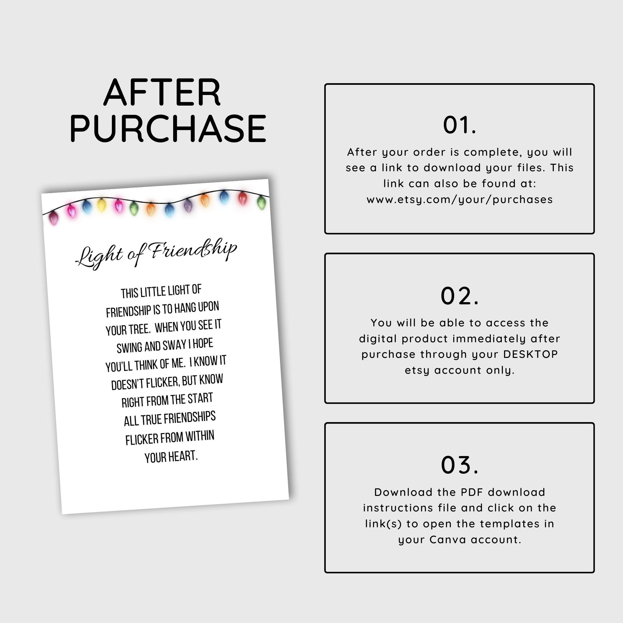 Light of Friendship Poem, Light of Friendship Digital Download ...