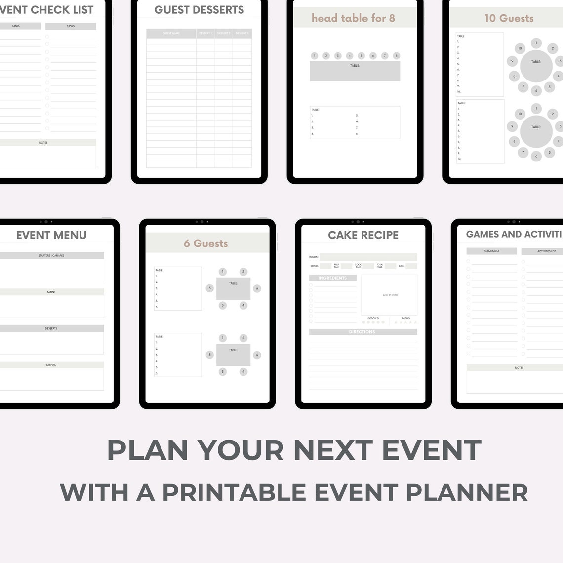 Event Planner, Printable Event Planner, Digital Download, Event ...