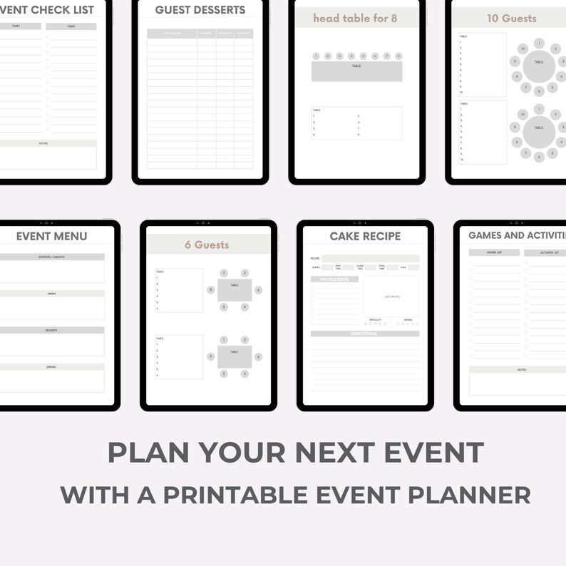 Event Planner, Printable Event Planner, Digital Download, Event ...
