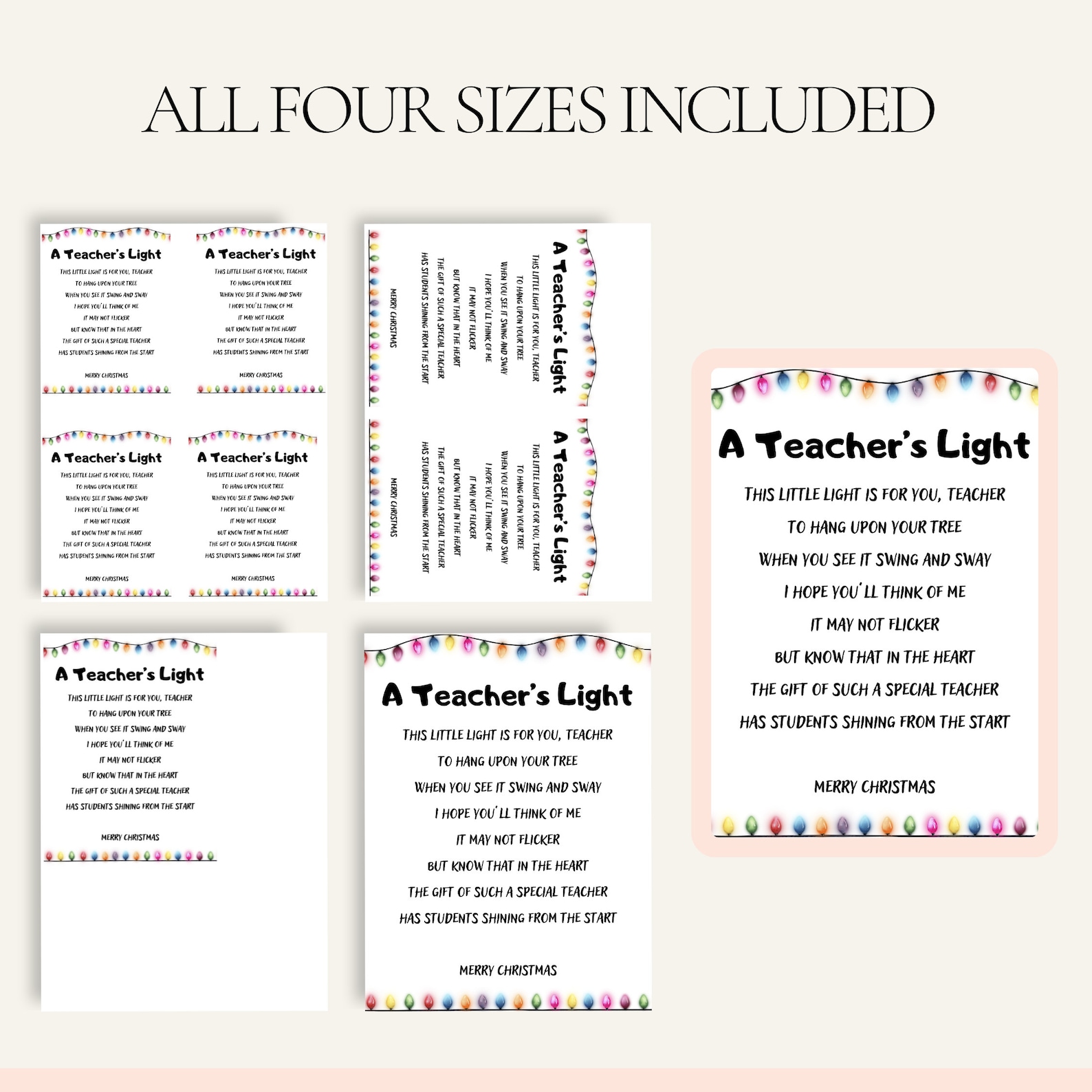 A Teacher’s Light Poem, Teacher Gift, Digital Download, Printable Poem ...