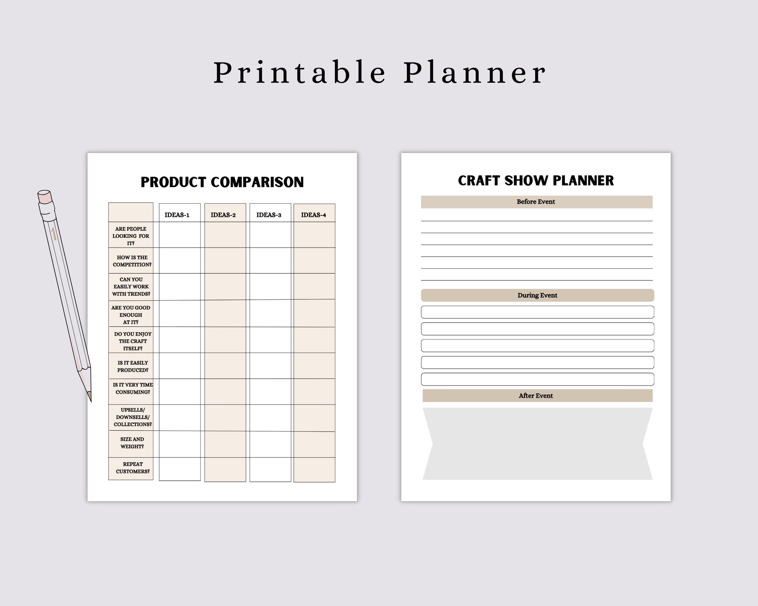 Handmade Craft Business Planner, Printable Planner for Small Business ...