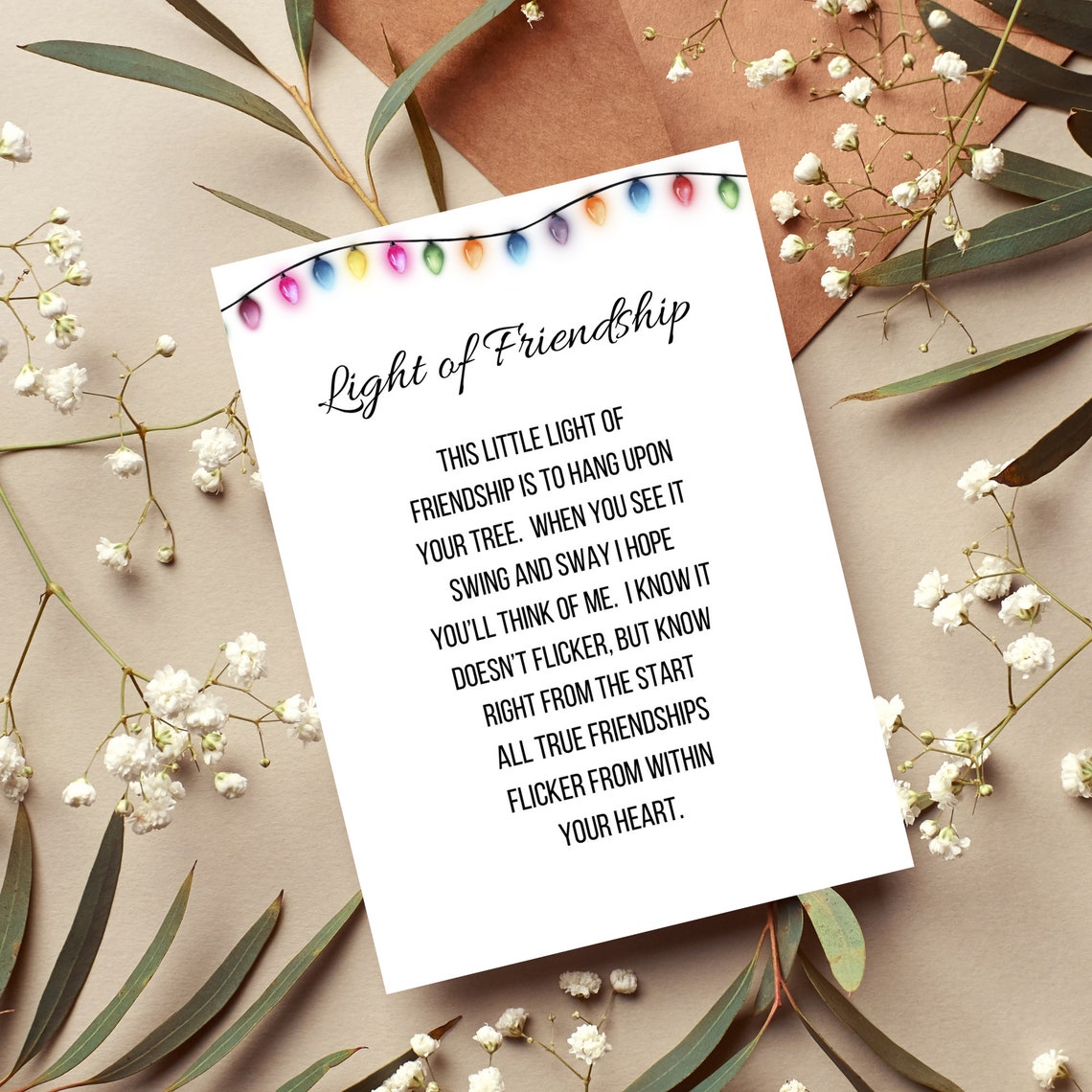 Light of Friendship Poem, Light of Friendship Digital Download ...