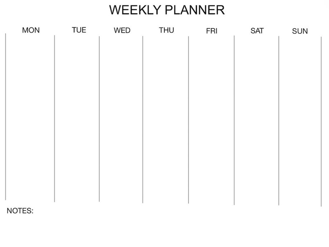 Weekly Planner Printable, Minimalist Weekly Schedule - Etsy