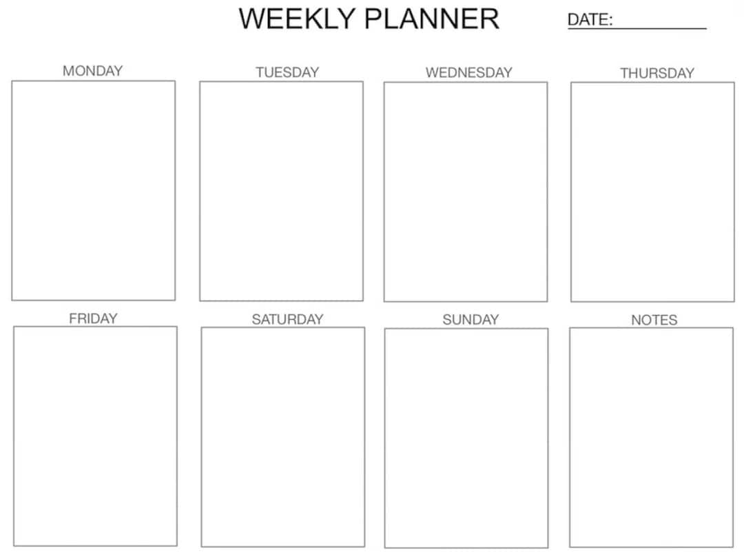 Weekly Planner Printable, Minimalist Weekly Schedule - Etsy