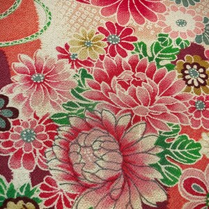 Kyoto Yuzen Crepe Fabric, Japanese Kimono Fabric, Chirimen Fabric, Japanese Crepe Fabric ...