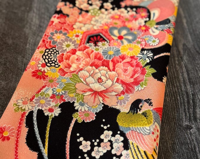 Kyoto Yuzen Crepe Fabric, Japanese Kimono Fabric, Chirimen Fabric ...