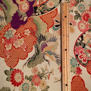 Kyoto Yuzen Crepe Fabric: Japanese Kimono Rayon Chirimen Fabric - Etsy