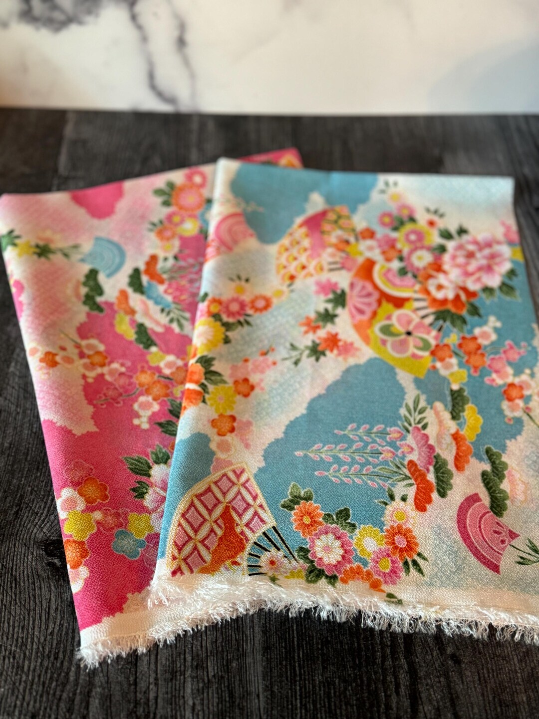 Kyoto Yuzen Crepe Fabric, Japanese Kimono Fabric, Chirimen Fabric ...