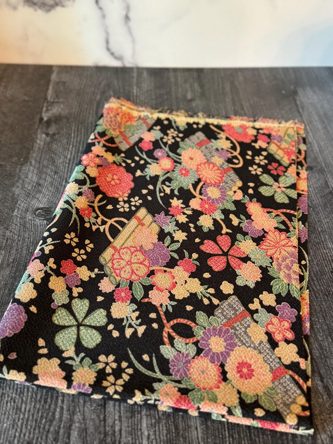 Kyoto Kinsai Crepe Fabric: Japanese Kimono Rayon With Floral Print - Etsy