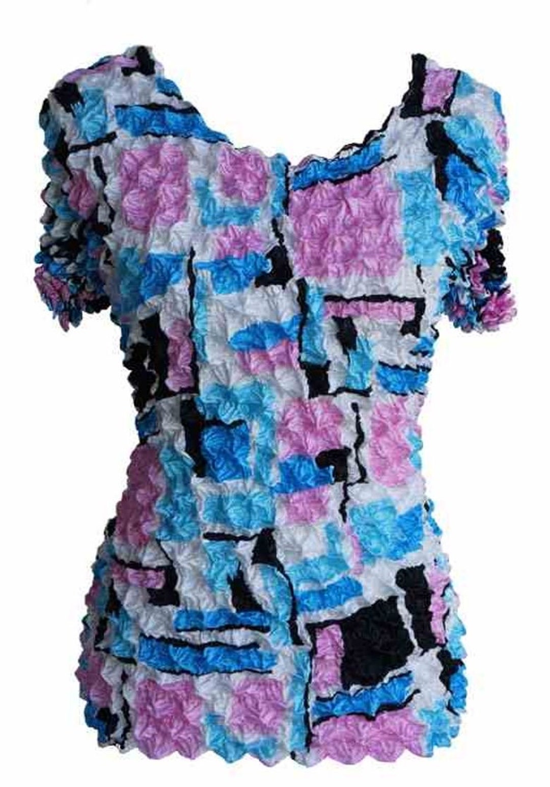 Magic Popcorn Top, Bubble Shirt, Crinkle Top, Fits UP to XL 80's ...