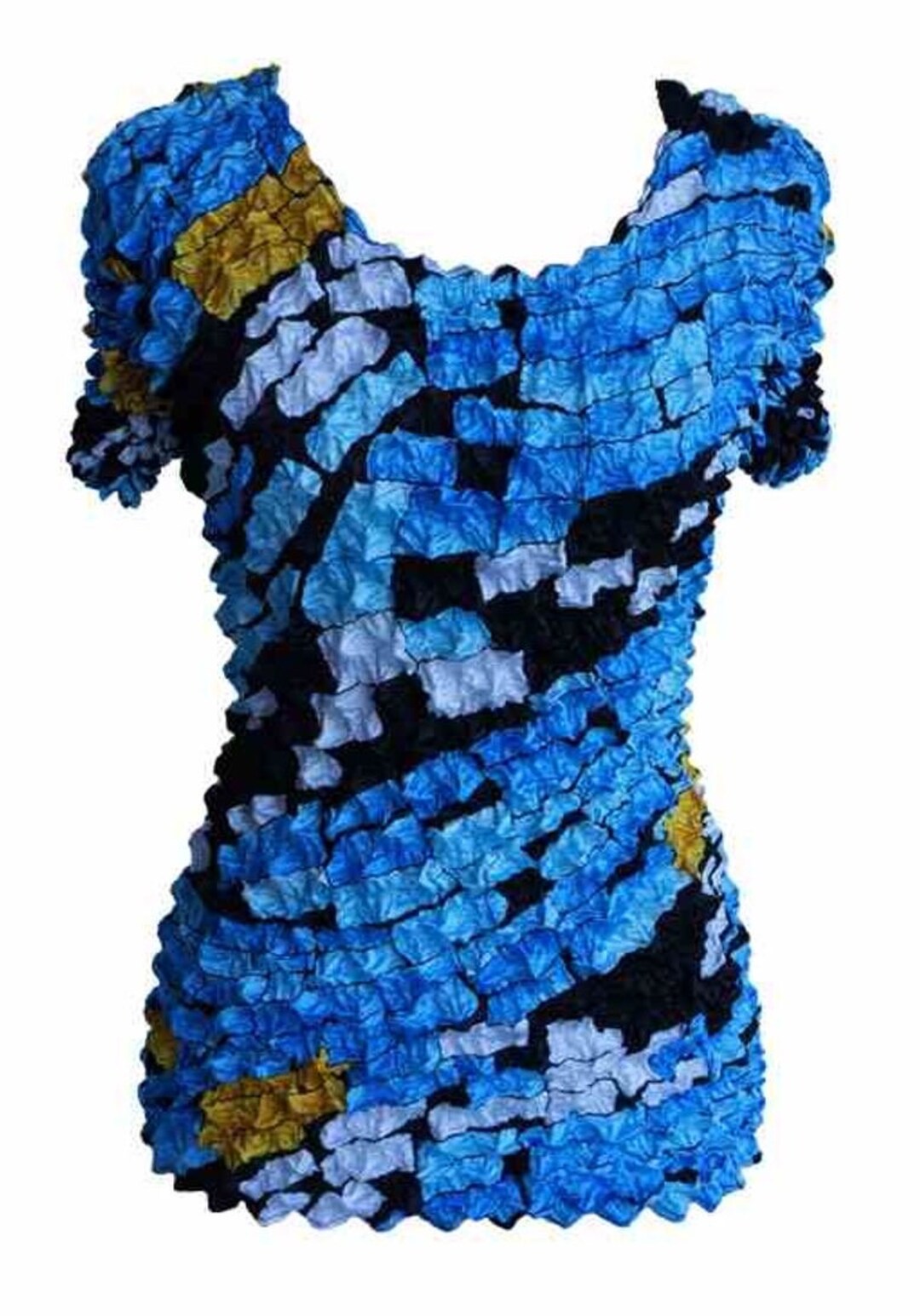 Magic Popcorn Top, Bubble Shirt, Crinkle Top Fits up to XL Wrinkle Free ...