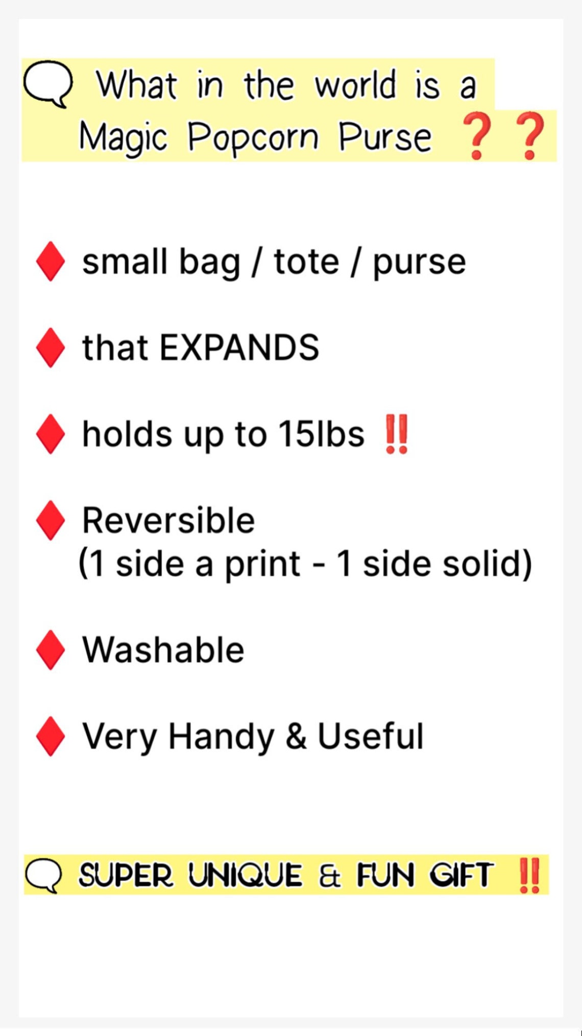 Reversible Magic Popcorn Purse, Stretchy Bag, Strong Tote, Multi Greens ...