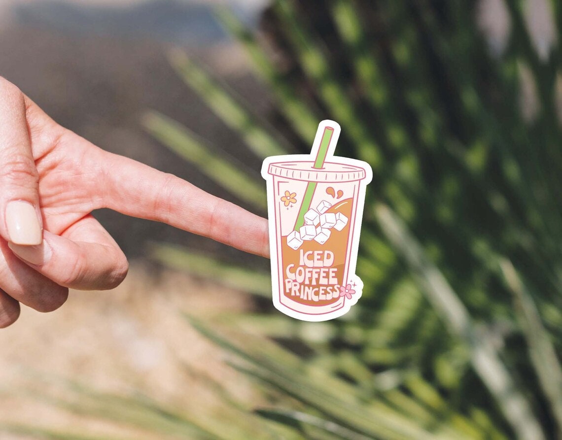 Iced Coffee Princess SVG PNG, Cute Creative Iced Coffee Design Perfect ...