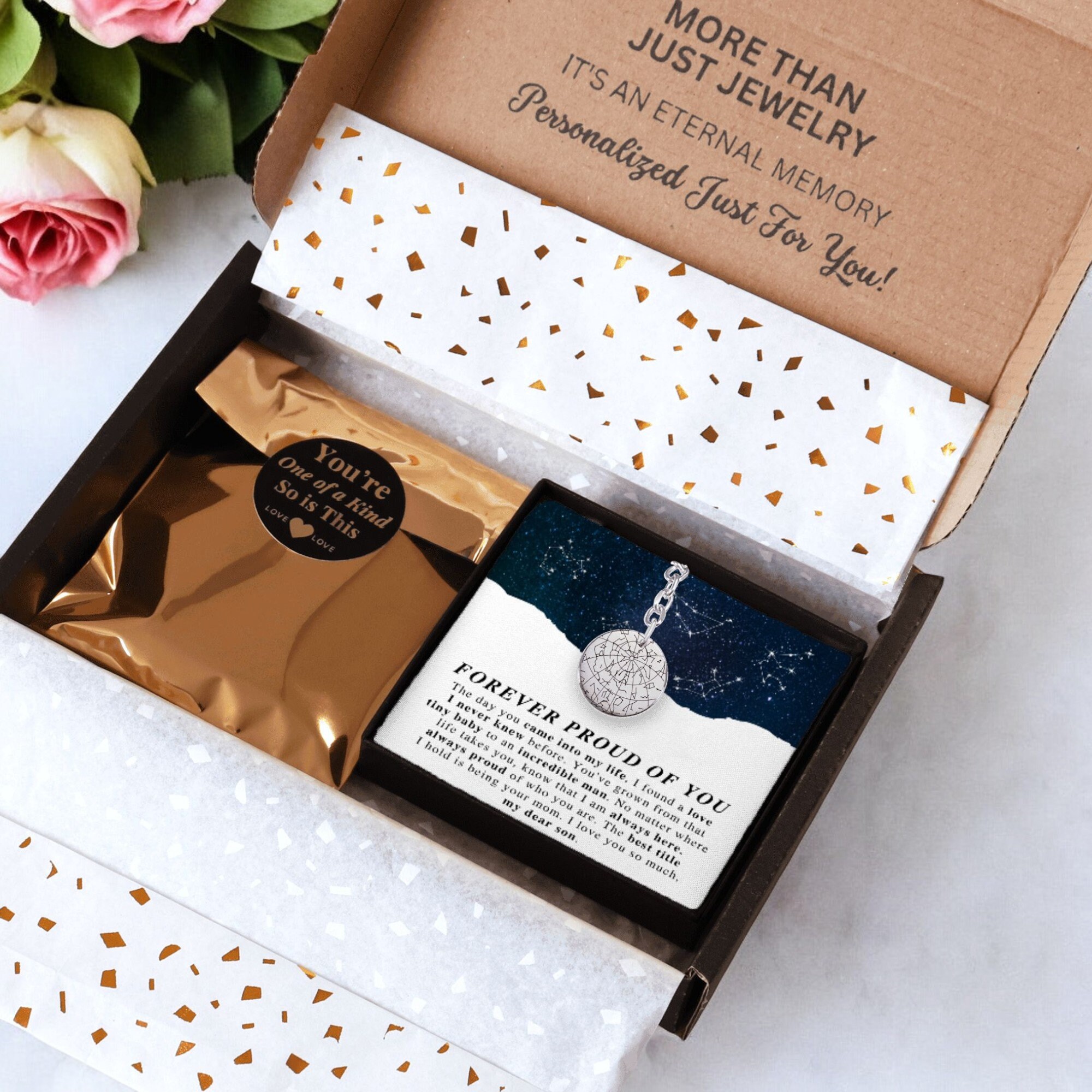 21st Birthday Gift for Son, Custom Star Map Keychain by Date, Sentimental Gift From Mom ...