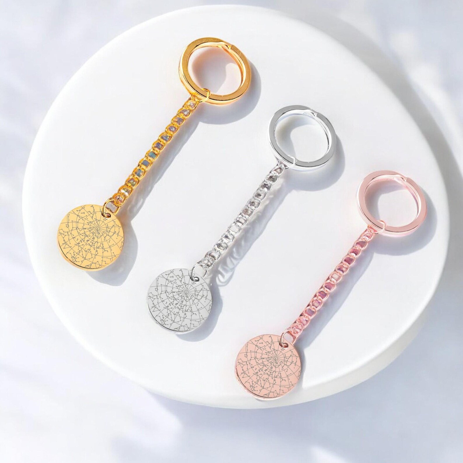 21st Birthday Gift Custom Star Map Keychain by Date, Sentimental ...