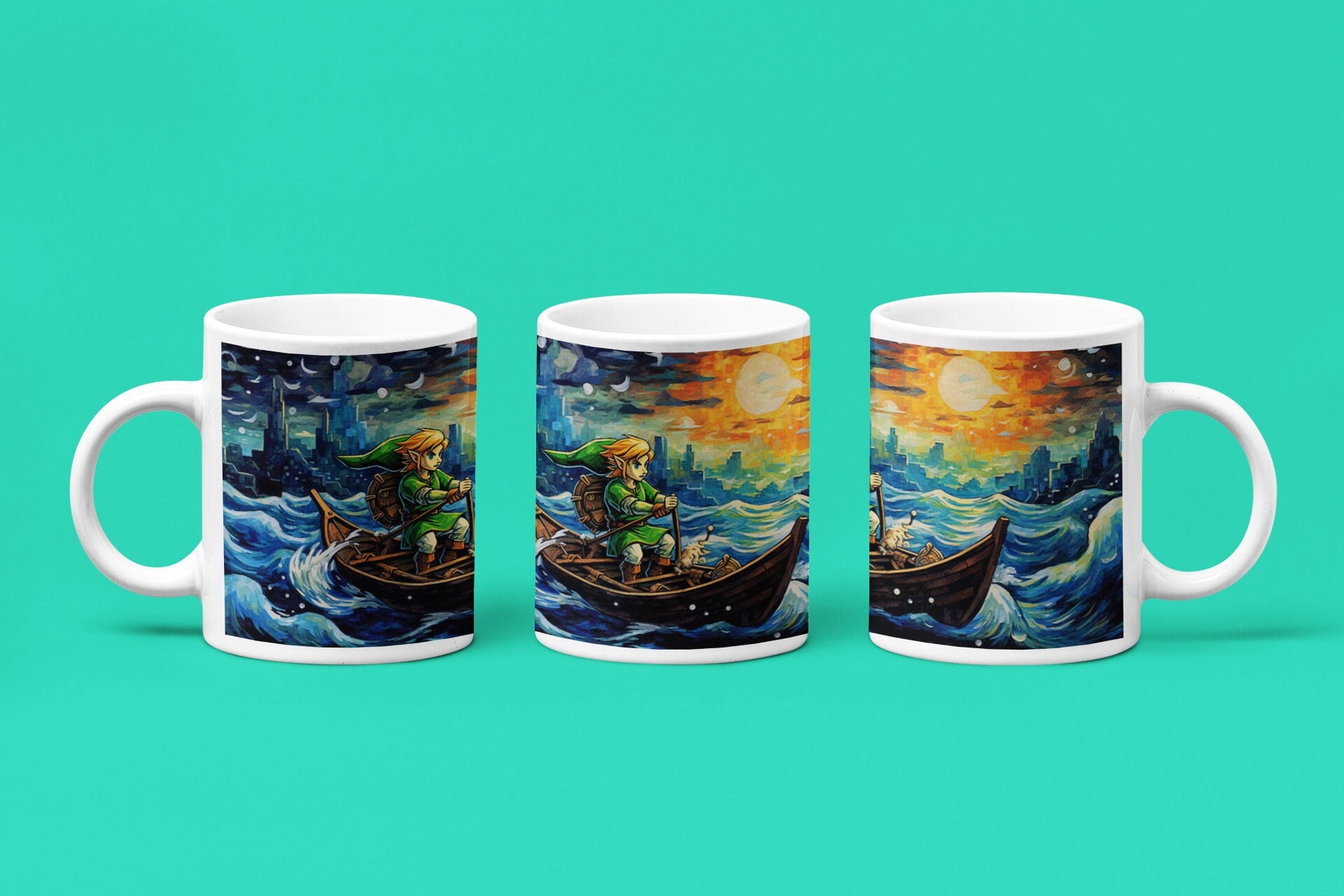 Van Gogh Inspired Zelda Art, Link Mug, Van Gogh Art, Zelda Tears of the ...